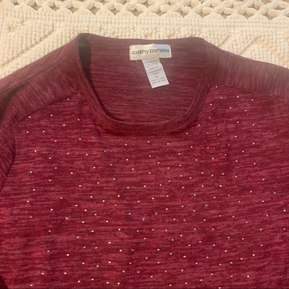 Cathy Daniels | Sweaters | Cathy Daniels Red Sweater With Crystal ...